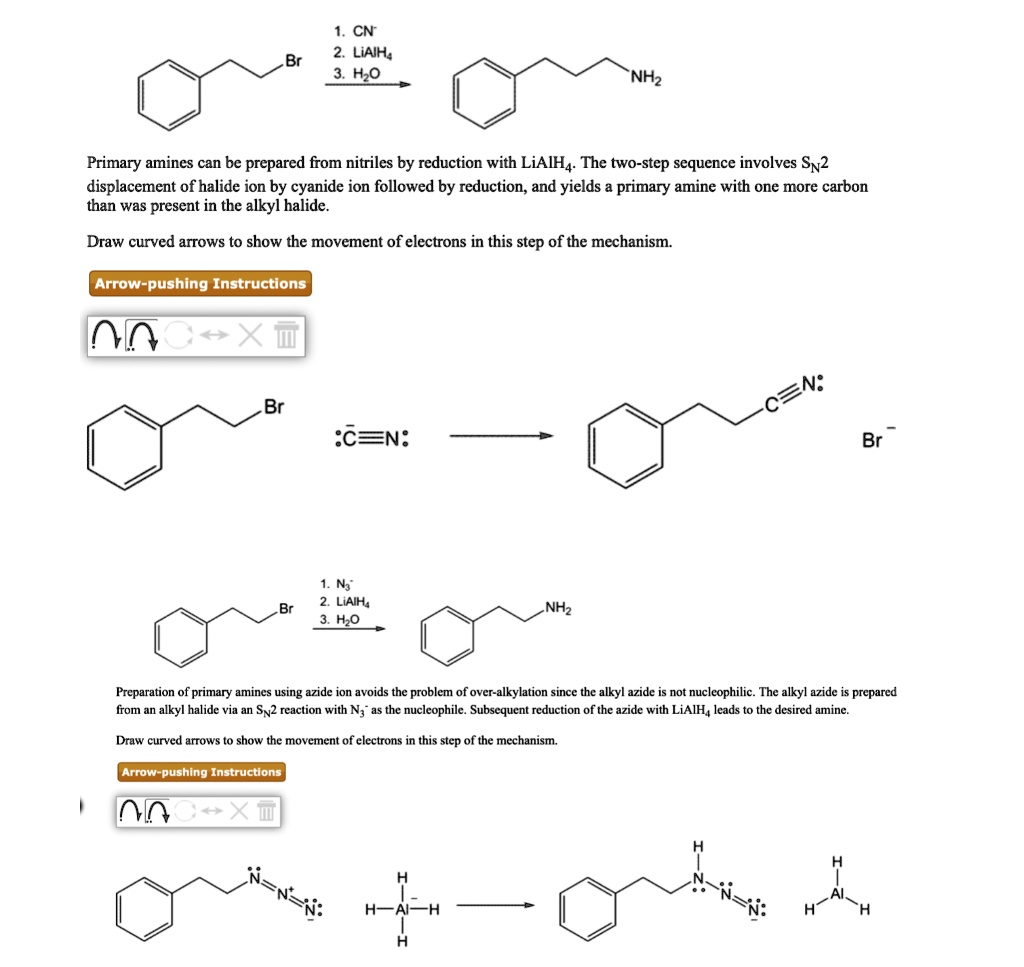 cn liaih hzo nhz primary amines can be prcpared from nitriles by ...