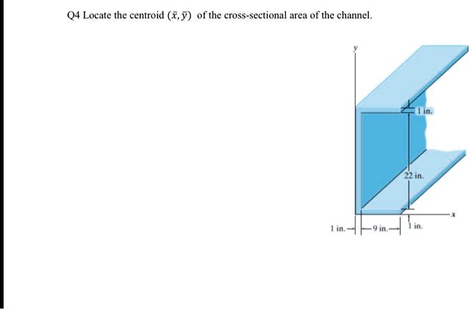 SOLVED: Q4 Locate the centroid (x,y) of the cross-sectional area of the channel.
