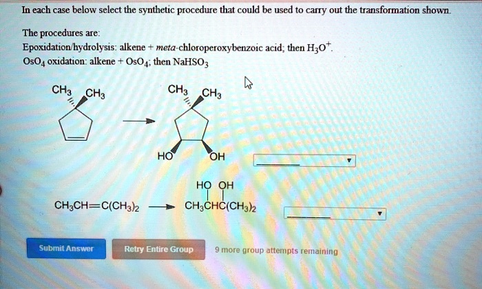 Solved In Each Case Below Select The Synthetic Procedure That Could Be