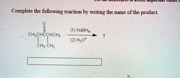 SOLVED:Complete the following reaction by writing the name of the product CH:CHCCHCH; CH3 CH3 ...