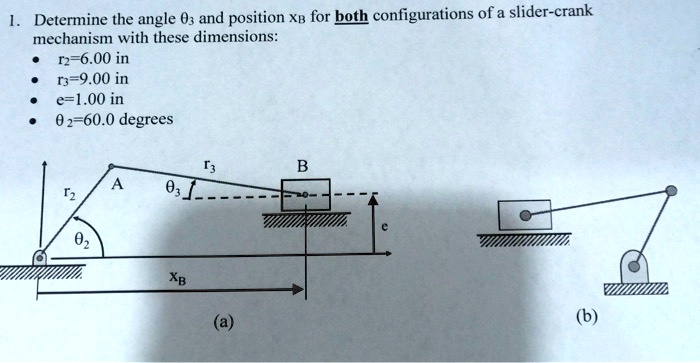 SOLVED: 1. Determine the angle 0 and position x for both configurations ...