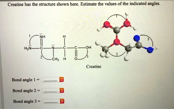 SOLVED: Creatine has the structure shown here. Estimate the values of ...