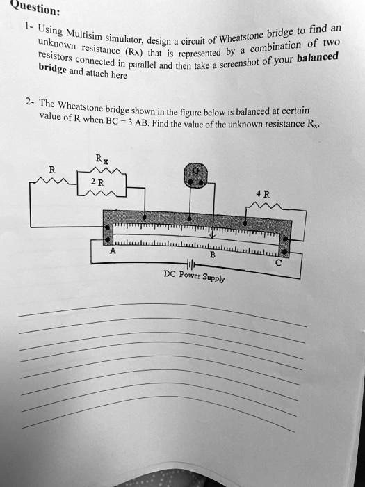 qquestion using multisim bridge to find an unknown simulator design ...