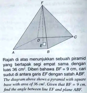 Rajah di atas menunjukkan sebuah piramid yang bertapak segi...