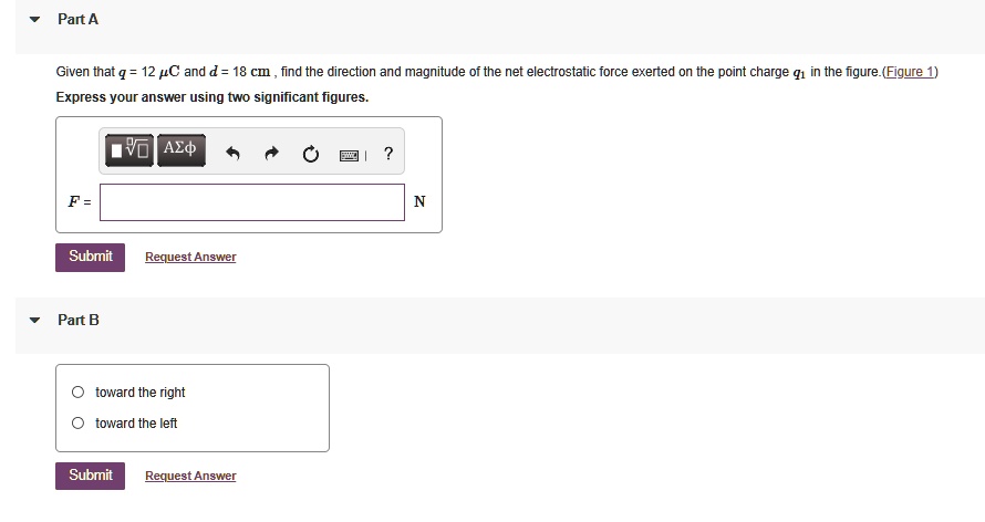 SOLVED: Part A Given that g = 12 C and = 18 cIn , find the direction and magnitude of the net ...