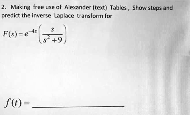 2. Making free use of Alexander (text) Tables, Show steps and predict ...