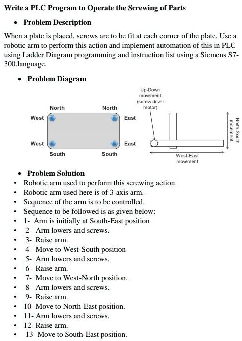 SOLVED: Write the instruction list for the following using a Siemens S7 ...