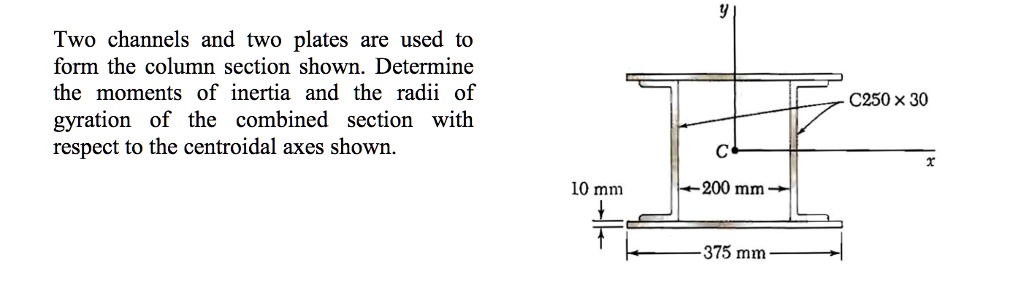 Two channels and two plates are used to form the column section shown ...