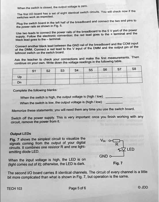 SOLVED: Texts: When the switch is closed, the output voltage is zero ...