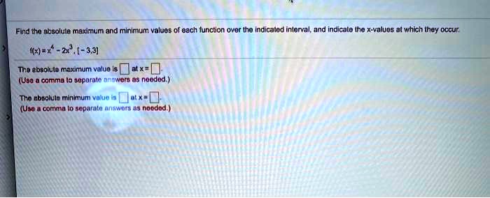 Find the absolute maximum and minimum values of each function over the indicated interval and ...