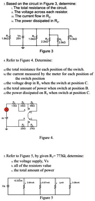 SOLVED: Based on the circuit in Figure 3, determine: i. The total ...