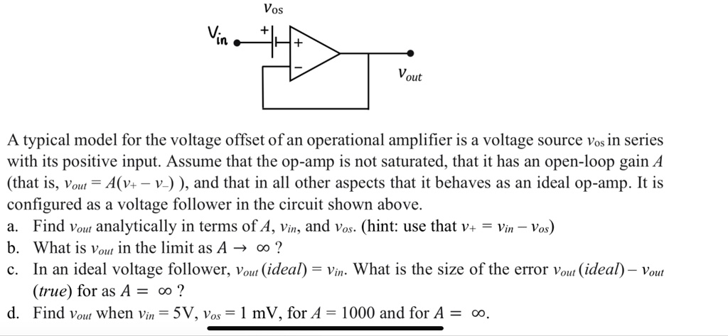 SOLVED: 'A typical model for the voltage offset of an operational amplifier is a voltage source ...