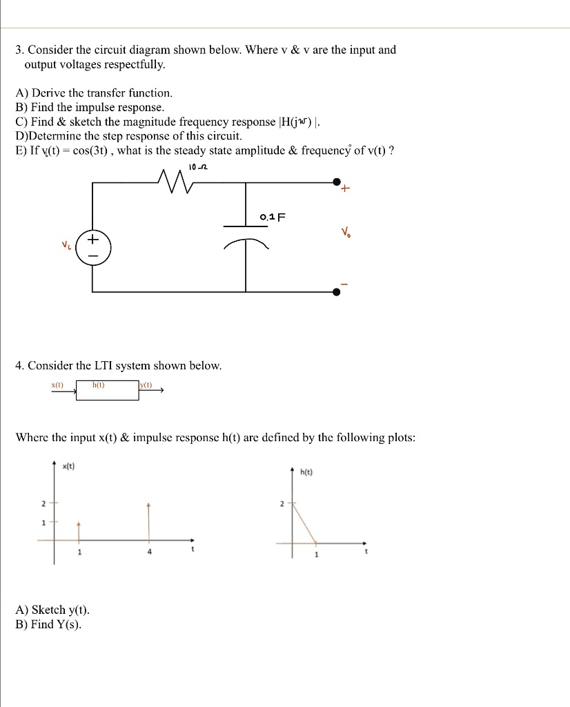 3. Consider the circuit diagram shown below. Where vi vo are the input and output voltages ...