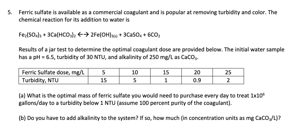 5. Ferric sulfate is available as a commercial coagulant and is popular ...