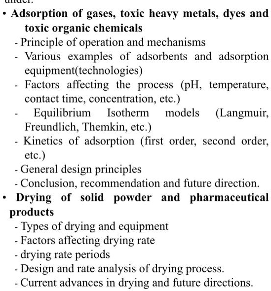 [GET ANSWER] • Adsorption of gases, toxic heavy metals, dyes and toxis ...