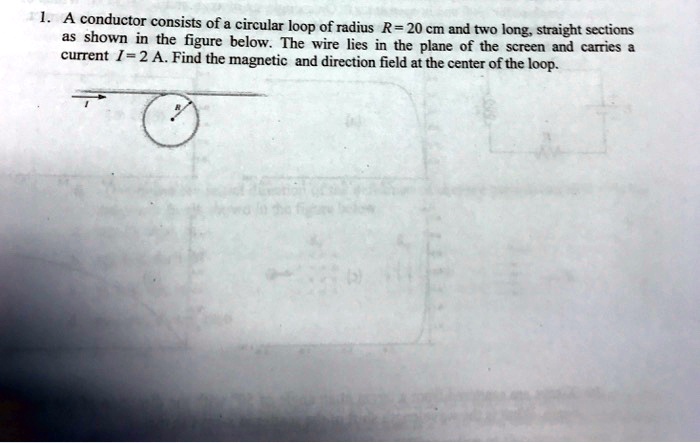 SOLVED: conductor consists of circular loop of radius R= 20 cm and two long, straight sections ...