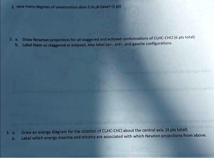 1. How many degrees of unsaturation does C7H7N have? (1...