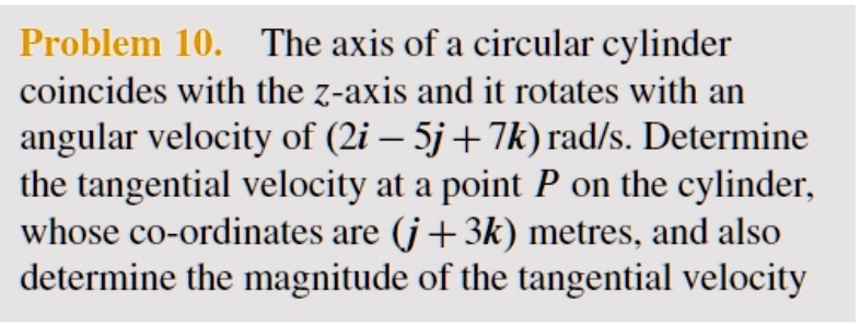 Problem 10. The axis of a circular cylinder coincides with the z-axis ...