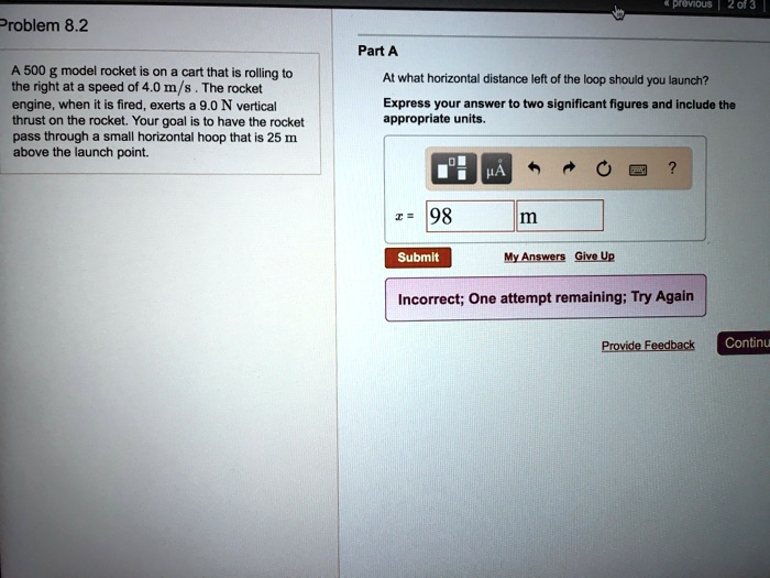 SOLVED: Problem 8.2 Part A A 500 g model rocket is on a cart that is ...