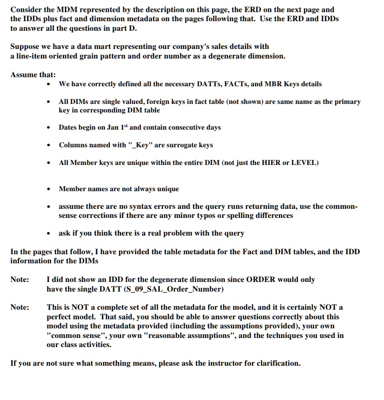 SOLVED: Consider the MDM represented by the description on this page ...