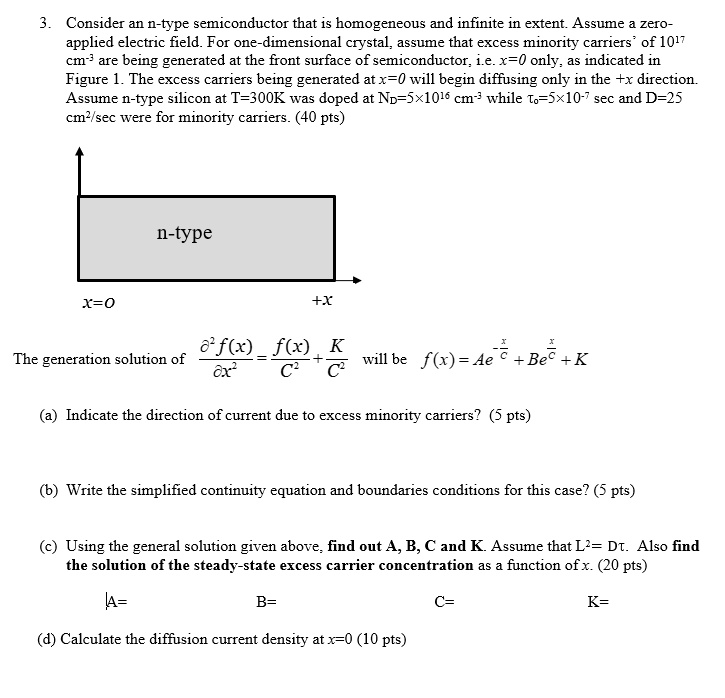 SOLVED: Consider an n-type semiconductor that is homogeneous and ...