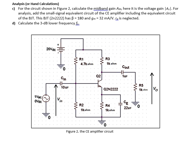 Analysis (or Hand Calculations) c) For the circuit shown in Figure 2 ...