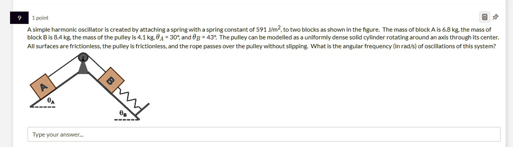 SOLVED: 1point A simple harmonic oscillator is created by attaching a ...