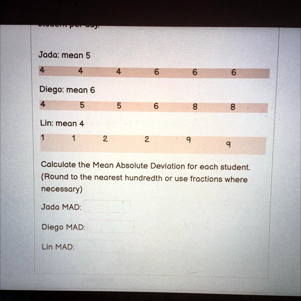 SOLVED: 'Three data sets show the number of text messages sent by Jada ...
