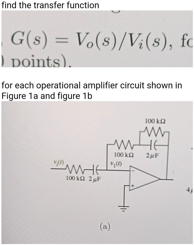 find the transfer function G(s) = Vo(s)/Vi(s), fo ) points). for each ...