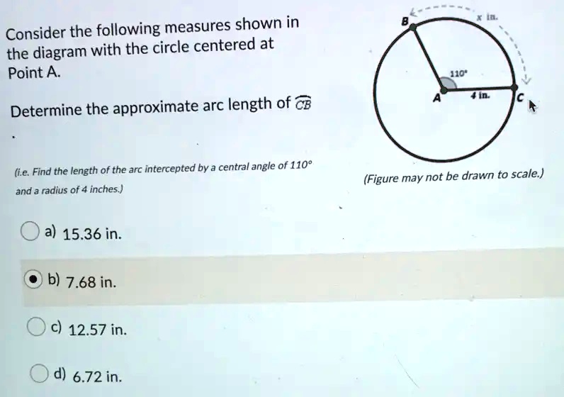 SOLVED: Consider the following measures shown in the diagram with the circle centered at Point A ...
