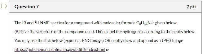 SOLVED: The IR and ^1H NMR spectra for a compound with the molecular ...