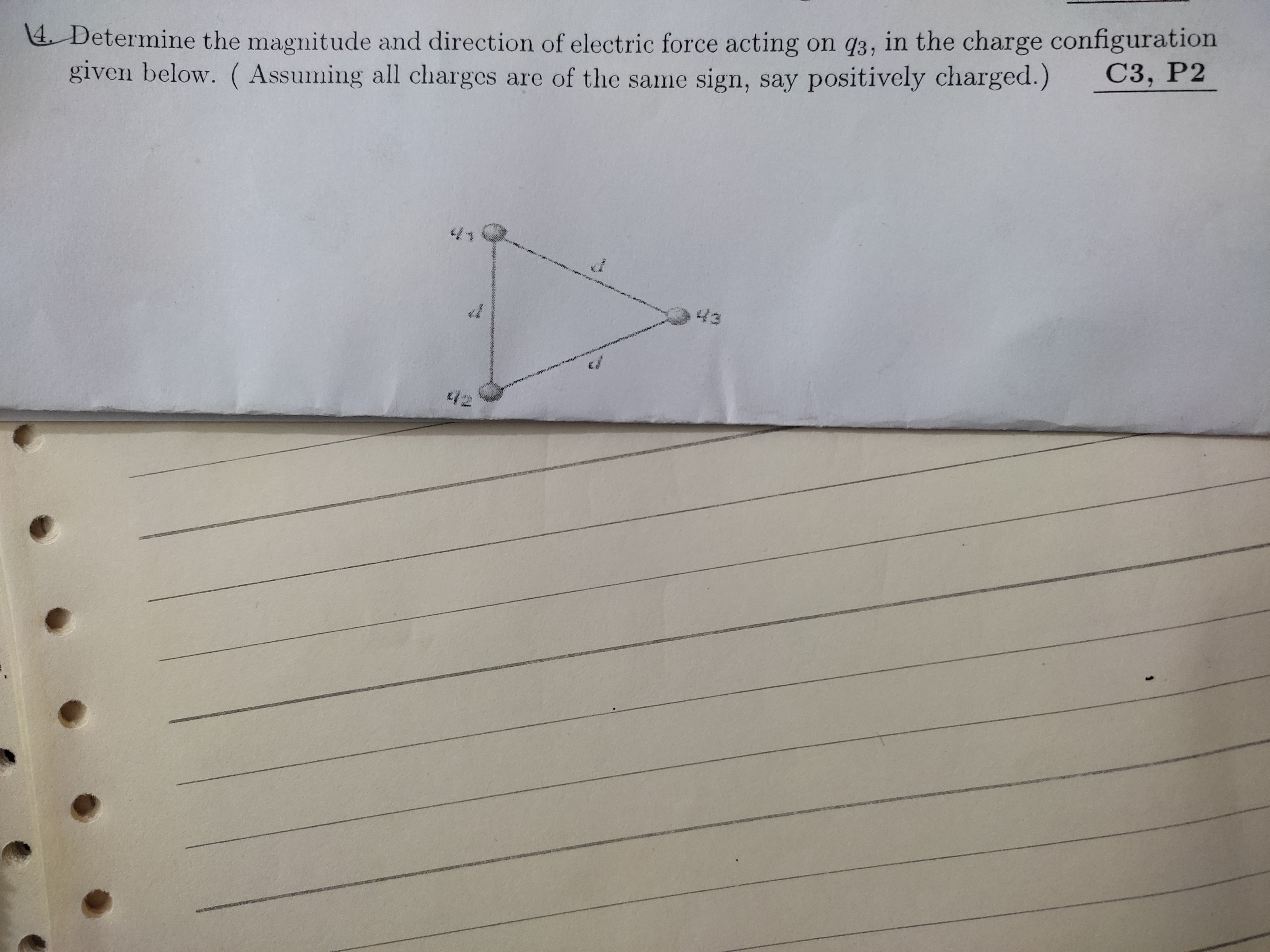 SOLVED: Determine the magnitude and direction of electric force acting ...