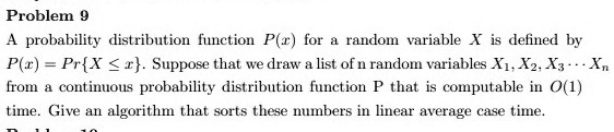 problem 9 a probability distribution function px for a random variable x is defined by ...