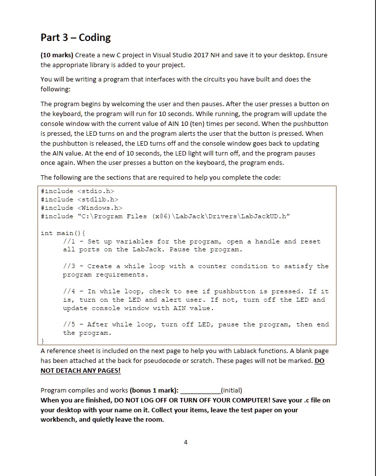 texts part 3 coding 10 marks create a new c project in visual studio ...