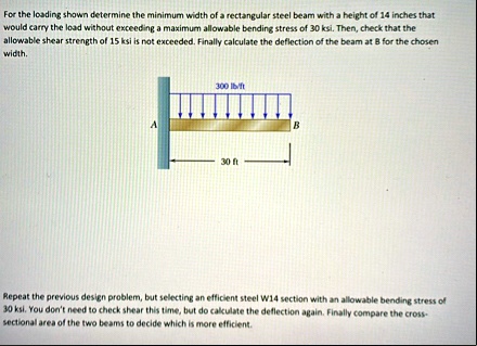 for the loading shown determine the minimum width of a rectangular ...