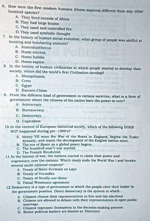 understanding culture society and politics how were the first modern ...