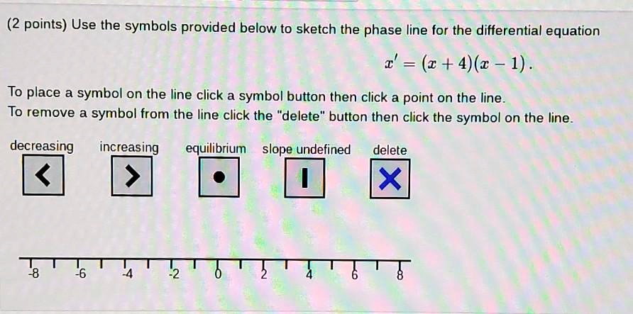 SOLVED:(2 points) Use the symbols provided below to sketch the phase ...