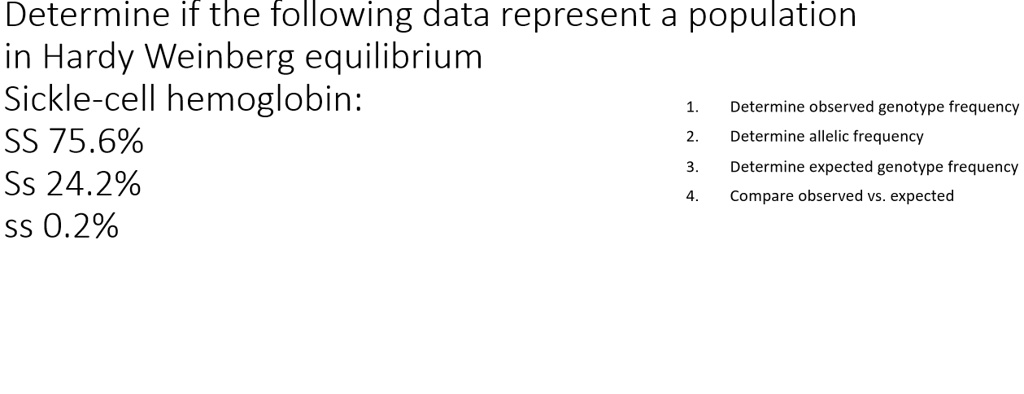 determine if the tollowing data represent a population in hardy ...