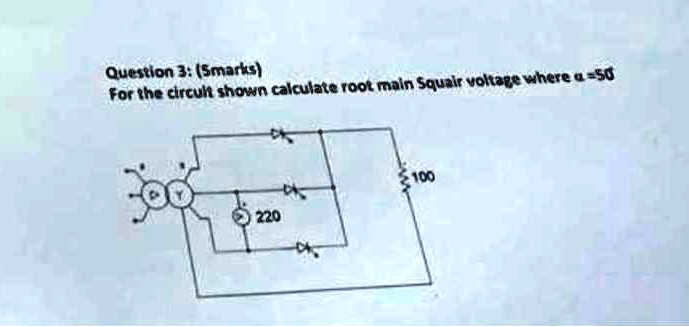 SOLVED: For the circuit shown, calculate the root mean square voltage ...