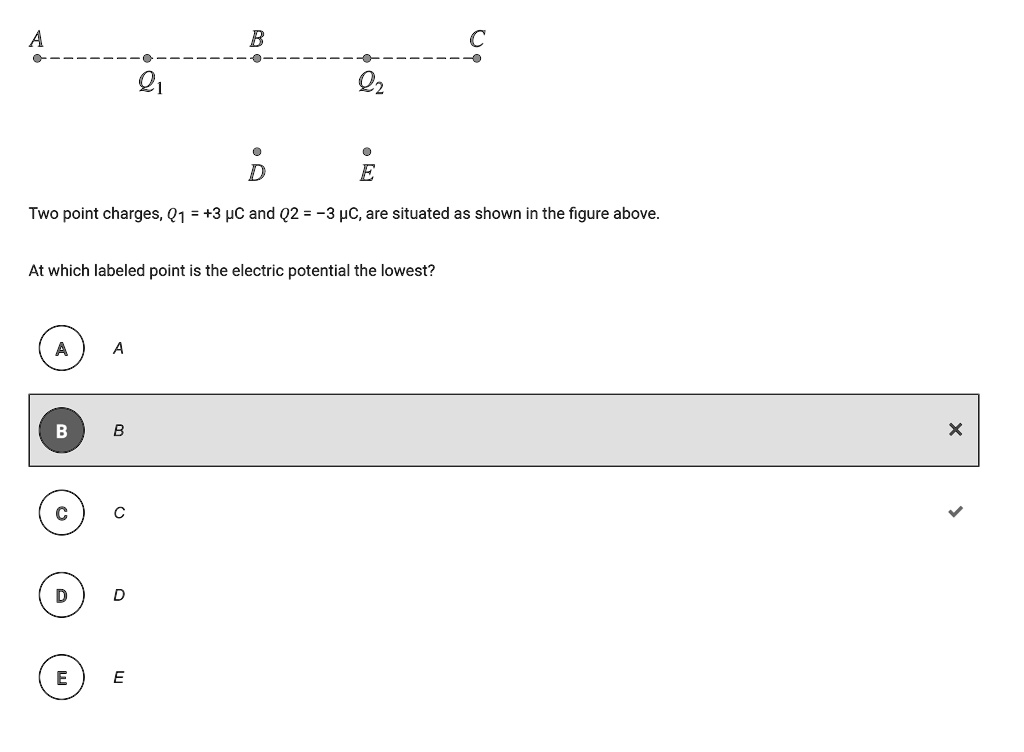 SOLVED: Q2 Two point charges, Q1 = +3 HC and Q2 = -3 HIC, are situated as shown in the figure ...