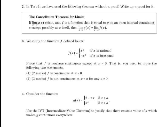 Solved Texts 2 In Test 1 We Have Used The Following Theorem Without