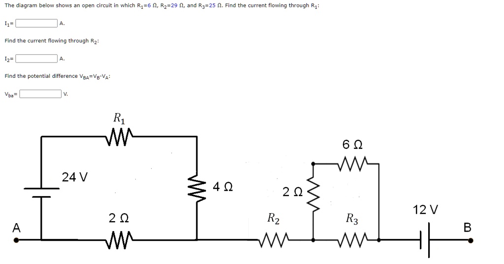 SOLVED: The diagram below shows an open circuit with Ri = 60, R2 = 290, and Rp = 250. Find the ...