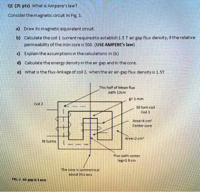 Q1 (35 pts) What is Ampere's law? Consider the magnetic...