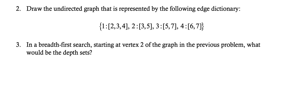 2. Draw the undirected graph that is represented by the following edge ...