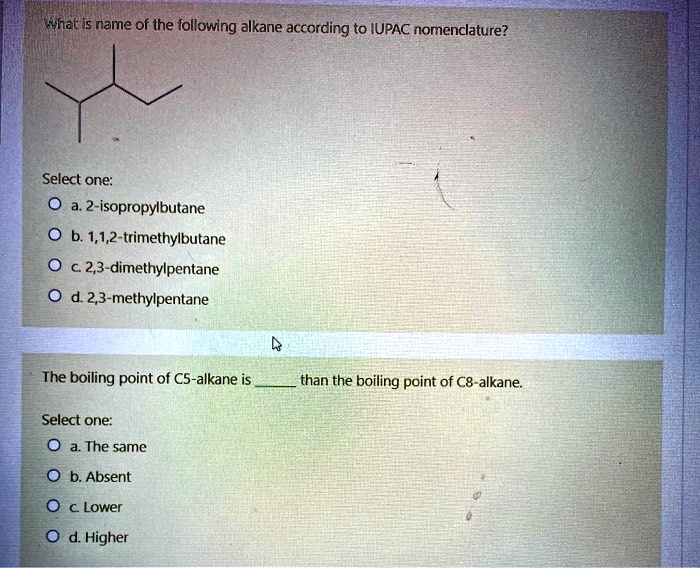 What is name of the following alkane according to IUPAC...