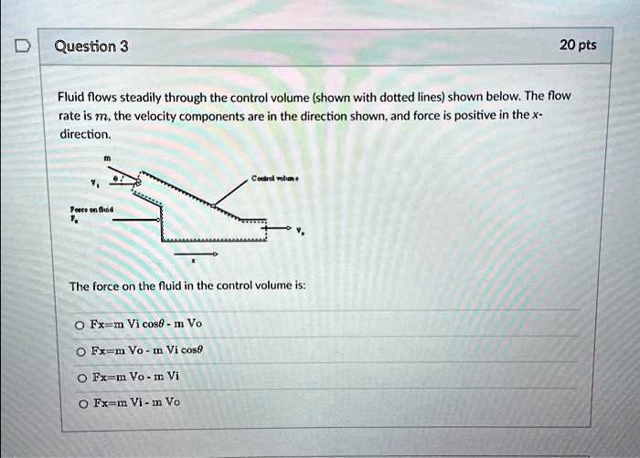 Question 3 20 pts Fluid flows steadily through the control volume ... Question 3 20 pts Fluid flows steadily through the control volume ...