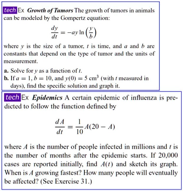 techeex growth of tumors the growth of tumors in animals can be modeled ...