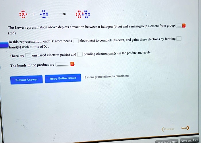 the lewis representation above depicts tcachonenevecn halogen blue and ...