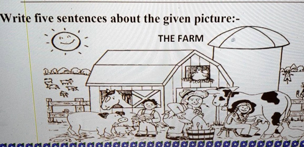 SOLVED: 'write five sentences about the given picture Write five ...