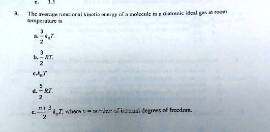 SOLVED: The average kinetic energy of a molecule in an ideal gas can be ...